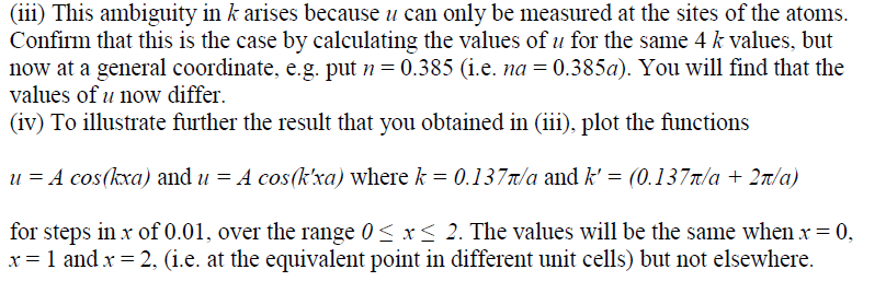 Solved Exercise 1: Dynamics of a Linear Chain of Atoms | Chegg.com