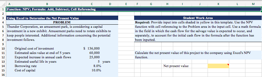 Solved M 4 i Function: NPV: Formula: Add, Subtract; Cell | Chegg.com