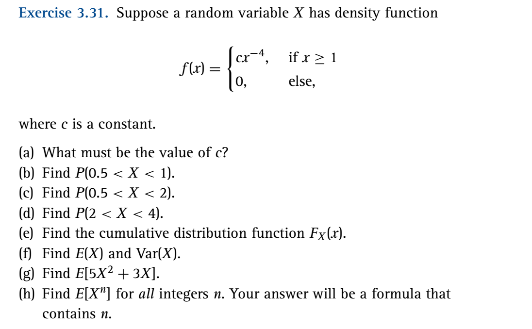 Solved Exercise 3.31. Suppose a random variable X has | Chegg.com