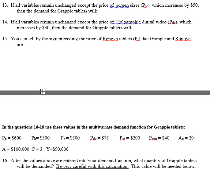 Solved The multivariate demand function below will be needed | Chegg.com