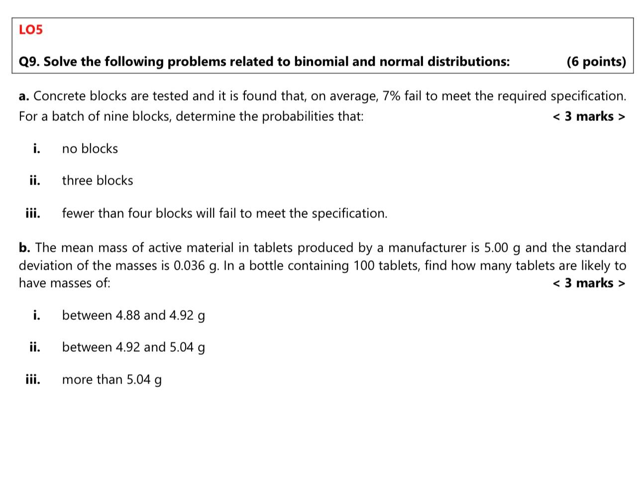 Solved LO5 Q9. Solve the following problems related to | Chegg.com