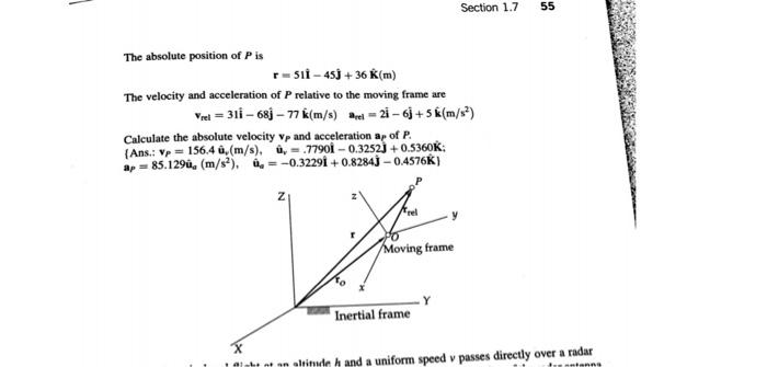 Solved 1.12 The absolute position, velocity, and | Chegg.com