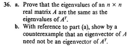 Solved 36. a. Prove that the eigenvalues of an n×n real | Chegg.com