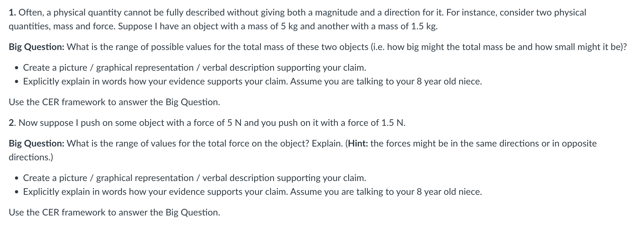 Solved 1. Often, a physical quantity cannot be fully | Chegg.com