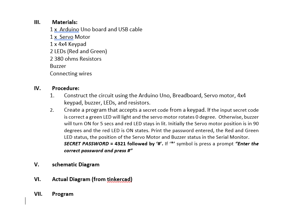 Solved Materials: 1 x Arduino Uno board and USB cable 1x | Chegg.com