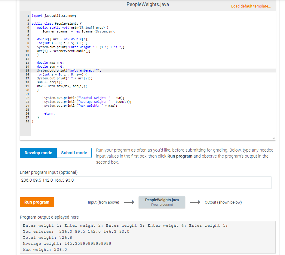 Solved PeopleWeights.java Load default template.. 4 1 import | Chegg.com