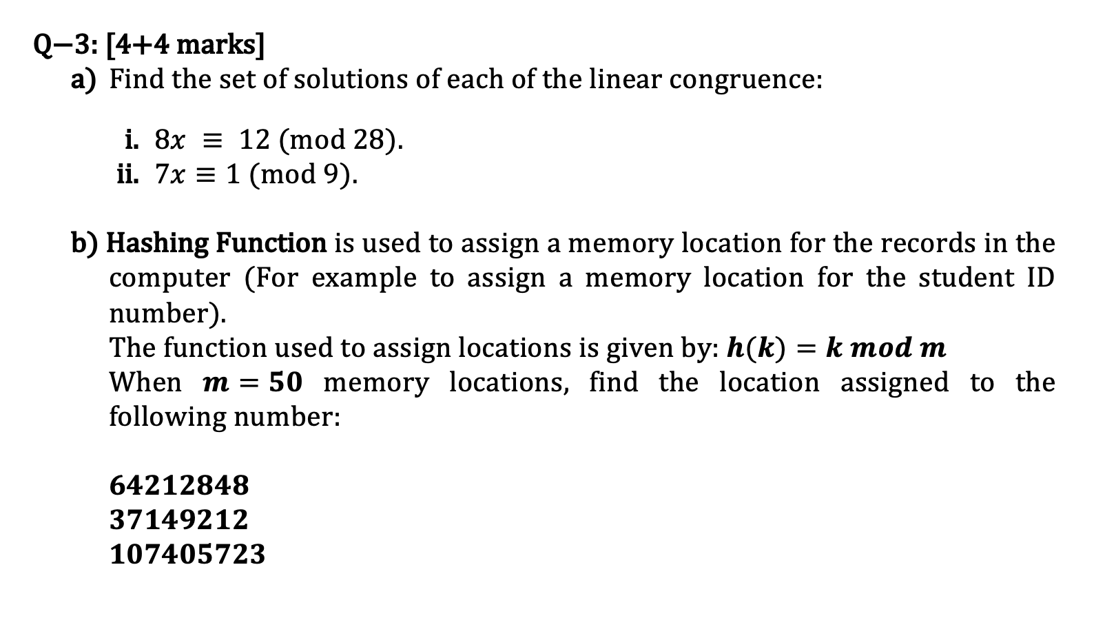 Solved −3: [4+4 marks] a) Find the set of solutions of each | Chegg.com