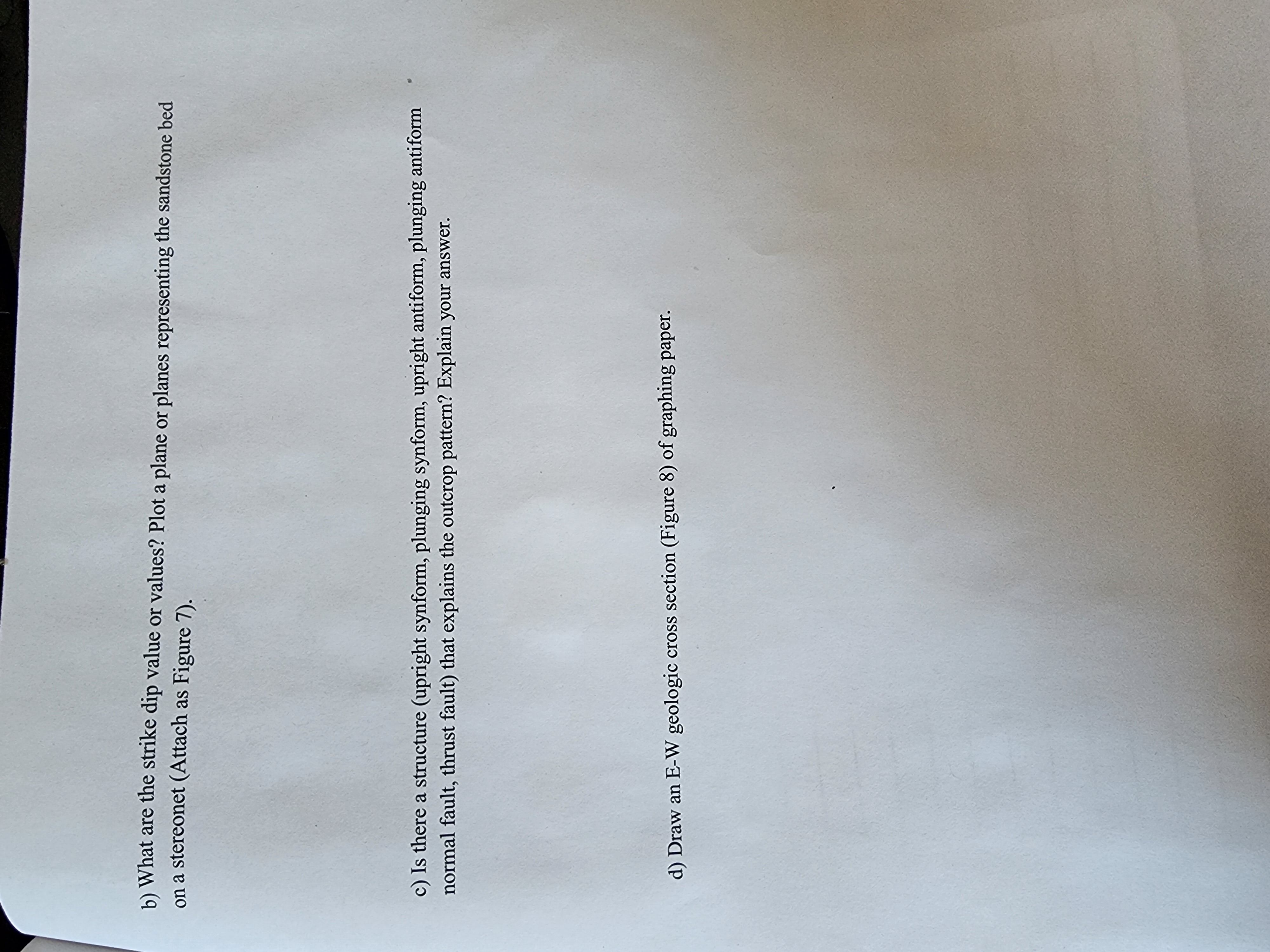 Solved b) What are the strike dip value or values? Plot a | Chegg.com