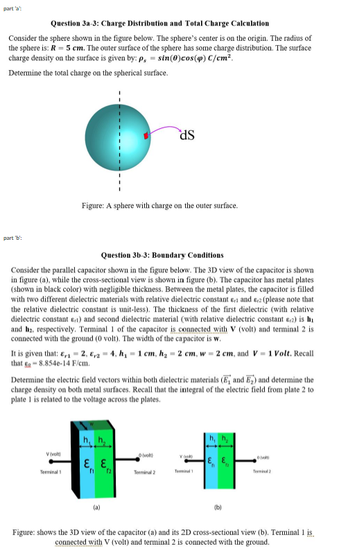 Solved parts Question 3a-3: Charge Distribution and Total | Chegg.com