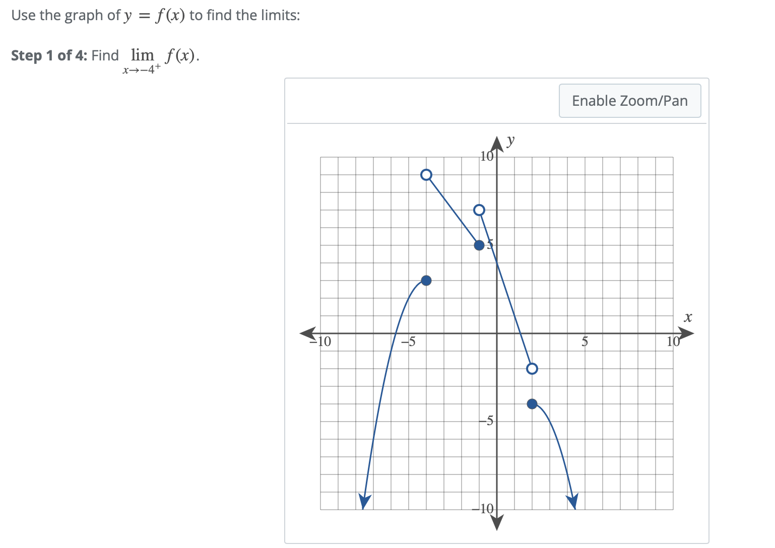 Solved Use the graph of y=f(x) ﻿to find the limits:Step 1 | Chegg.com