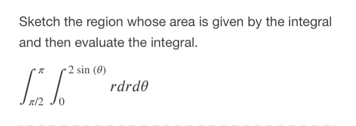 Solved Sketch the region whose area is given by the integral | Chegg.com