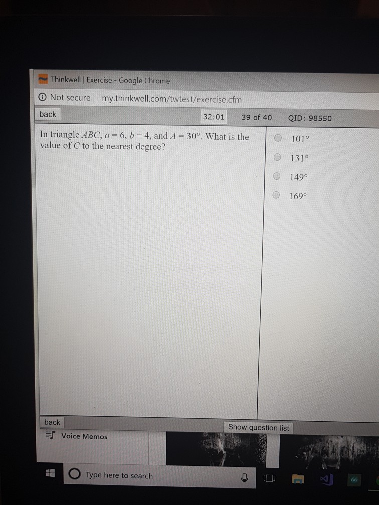 Solved Thinkwell I Exercise -Google Chrome ⓘNot secure l | Chegg.com