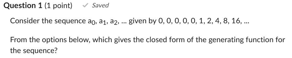 Consider the sequence a0,a1,a2,… given by | Chegg.com