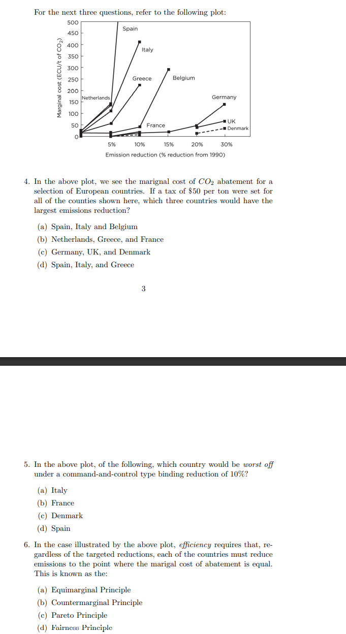 Solved For the next three questions, refer to the following | Chegg.com