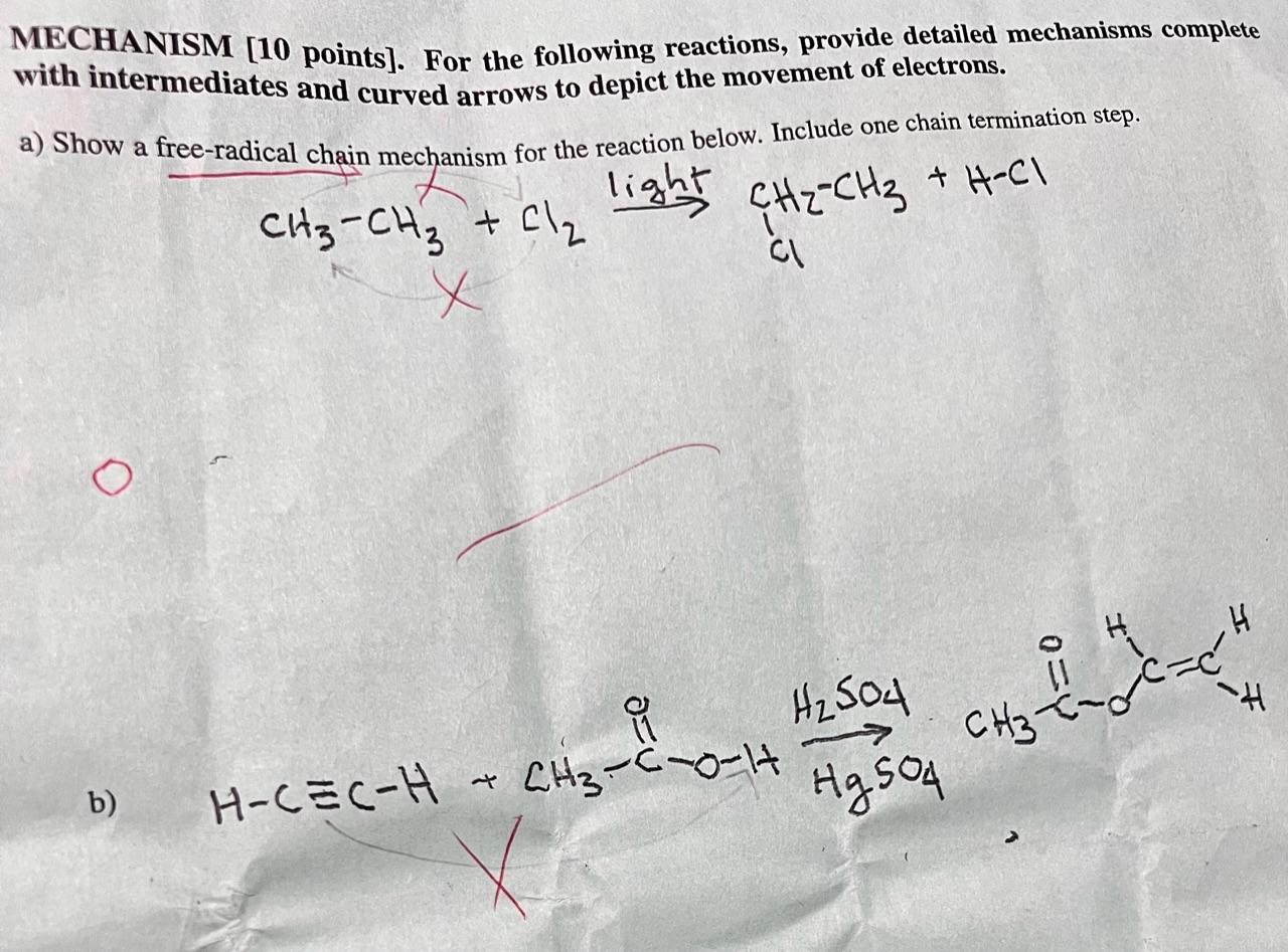 Solved MECHANISM [10 points]. For the following reactions, | Chegg.com