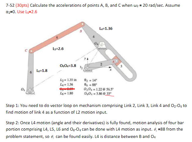 Solved 7−52 (30pts) Calculate the accelerations of points A, | Chegg.com