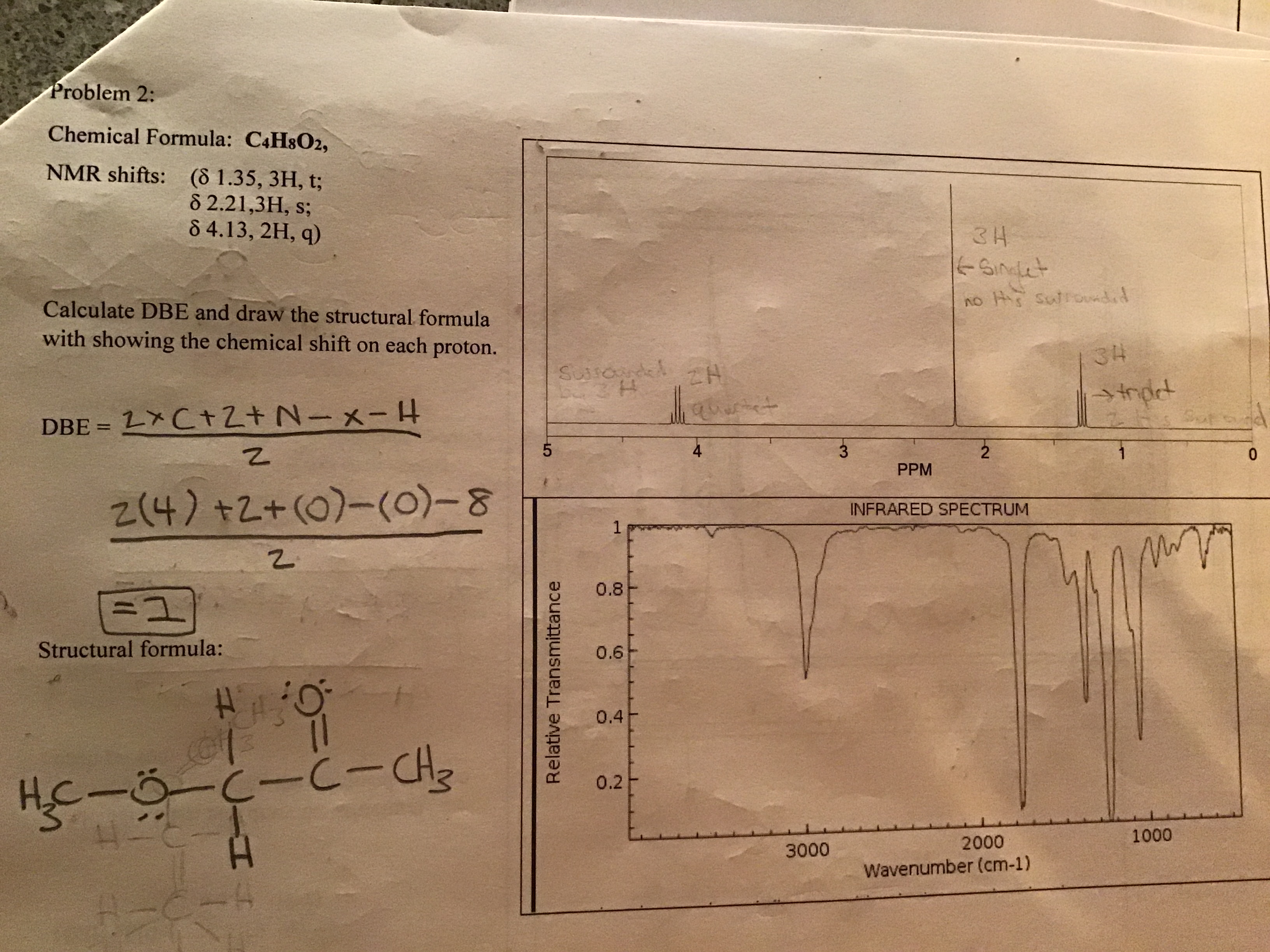 Solved I was wondering if I got the DBE and the structure | Chegg.com