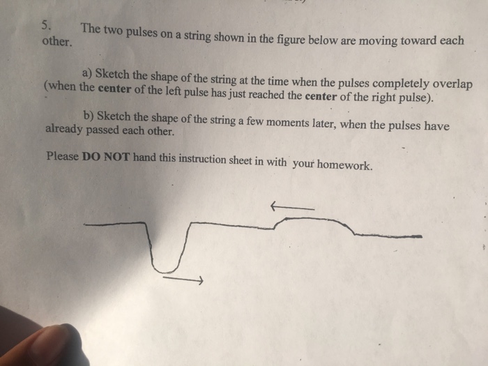 Solved 5. The two pulses on a string shown in the figure | Chegg.com