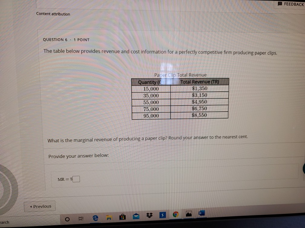 Solved FEEDBACK Content attribution QUESTION 6.1 POINT The | Chegg.com