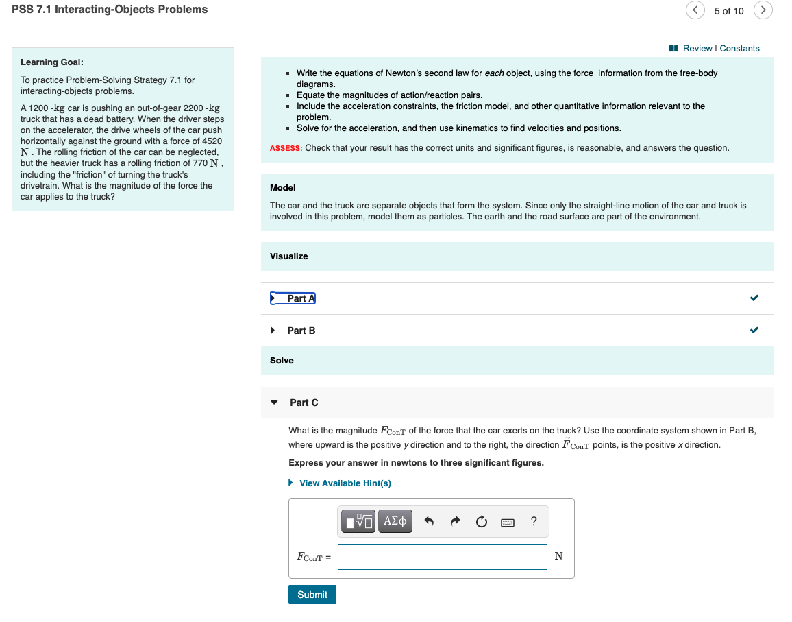 Solved A 1200 -kg car is pushing an out-of-gear 2200 -kg | Chegg.com