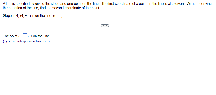 Solved A line is specified by giving the slope and one point | Chegg.com