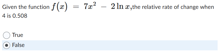 Solved Given the function: f(x) = 7x2 - 2lnx, the relative | Chegg.com