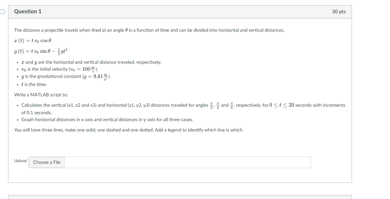 Solved The distance a projectile travels when fired at an | Chegg.com