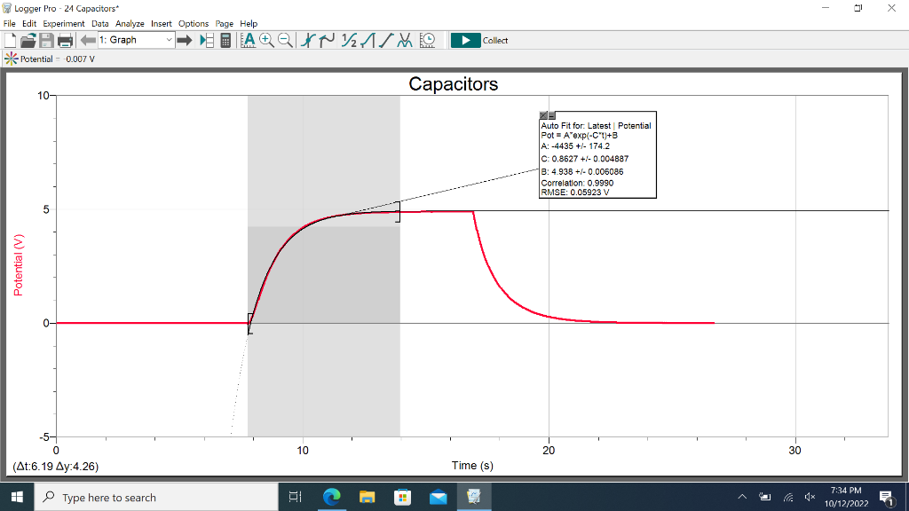(8) Logger Pro - 24 Capacitors File Edit Experiment | Chegg.com