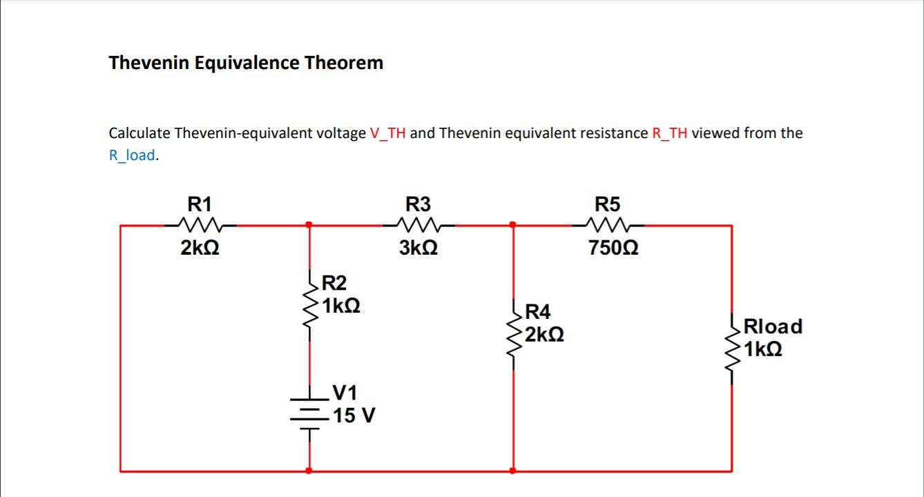 Solved Thevenin Equivalence Theorem Calculate | Chegg.com