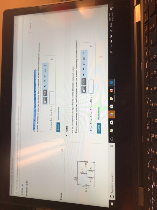 Solved Problem 28.59 O Type here to 2/26/201a | Chegg.com
