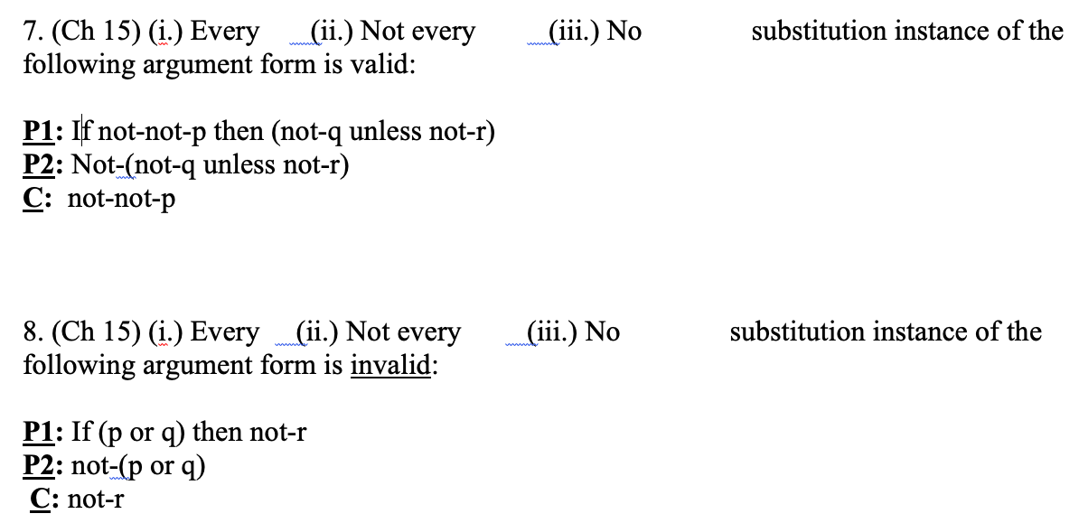 Solved 7. (Ch 15) (i.) Every (ii.) Not every following | Chegg.com