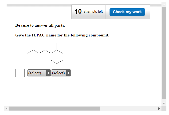 Solved Be sure to answer all parts. Give the IUPAC name for | Chegg.com