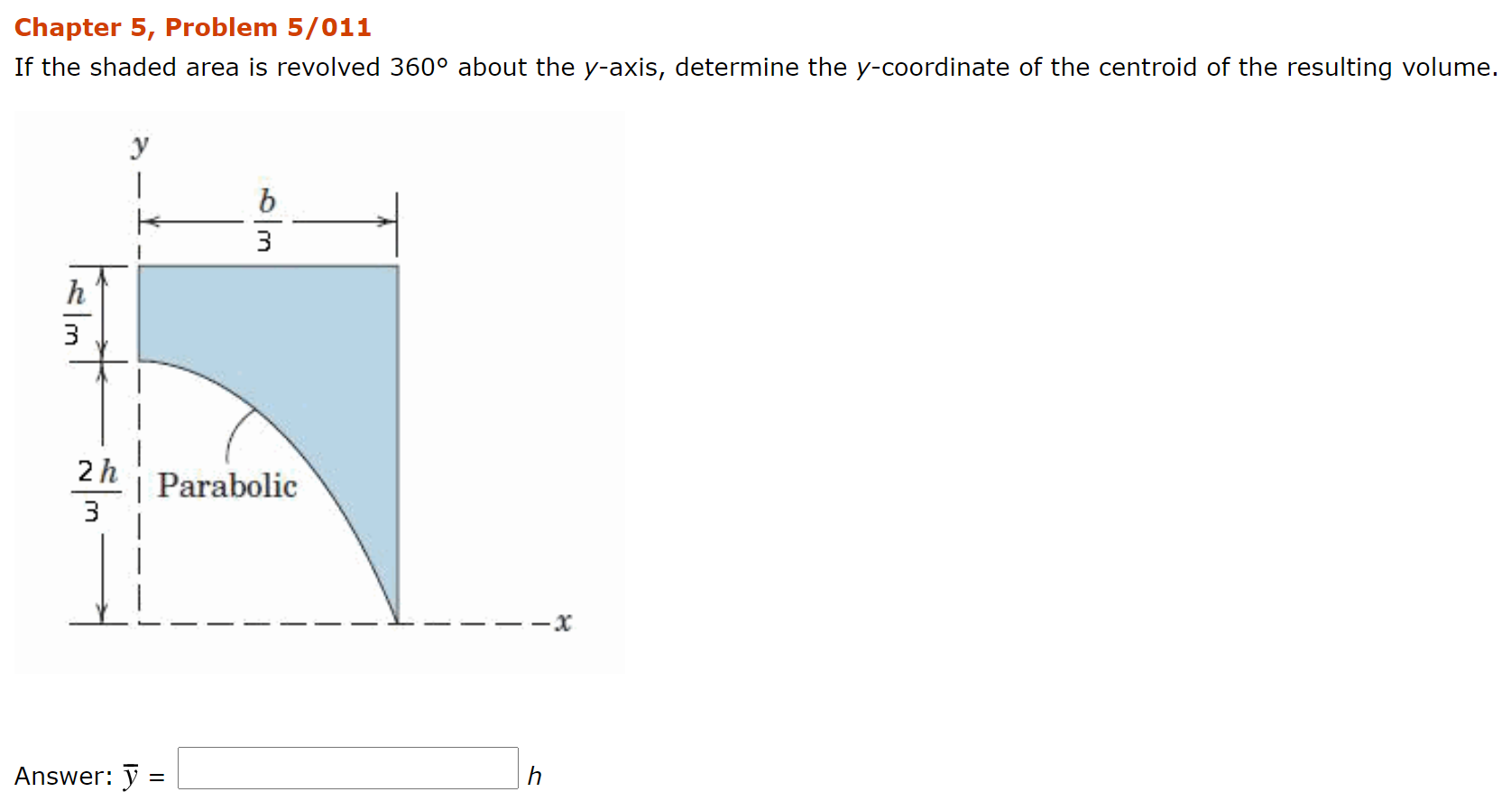 Solved If the shaded area is revolved 360° about the y-axis, | Chegg.com
