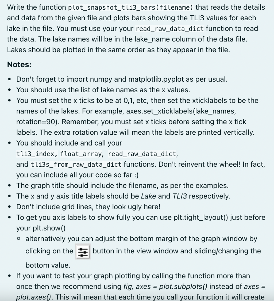 Solved Write the function plot_snapshot_tli3_bars(filename) | Chegg.com