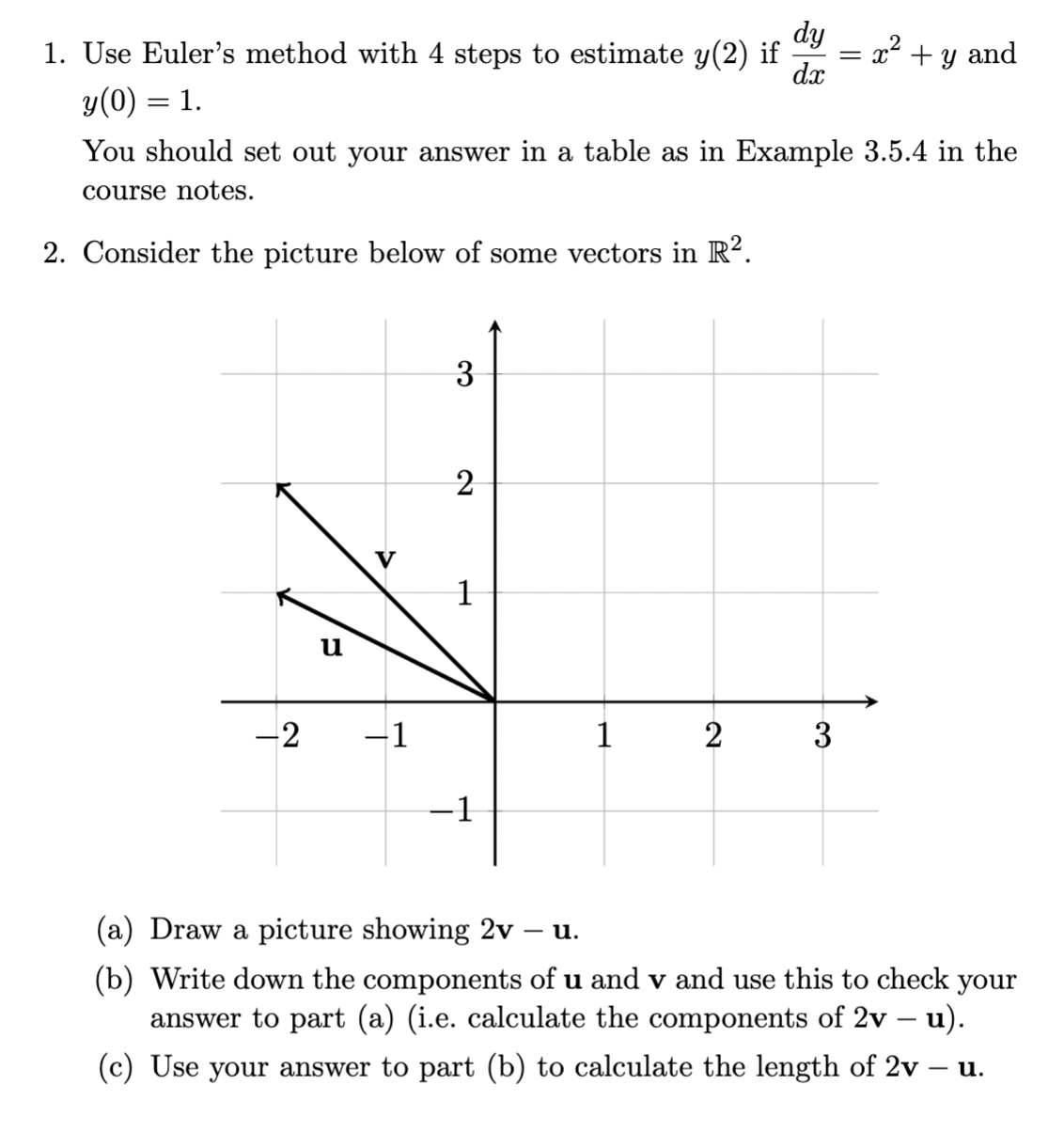 Solved 1. Use Euler's method with 4 steps to estimate y(2) | Chegg.com