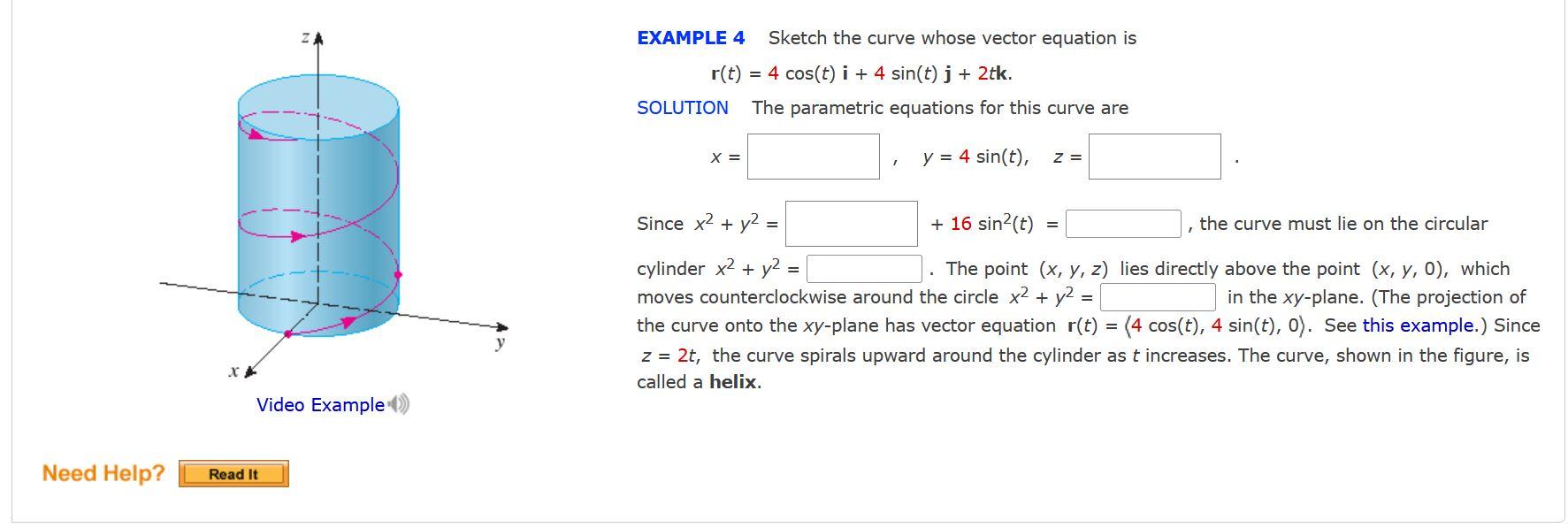 Solved EXAMPLE 4 Sketch the curve whose vector equation is | Chegg.com