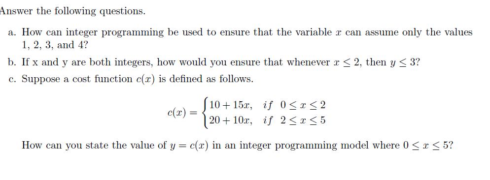 Solved Answer the following questions. a. How can integer | Chegg.com