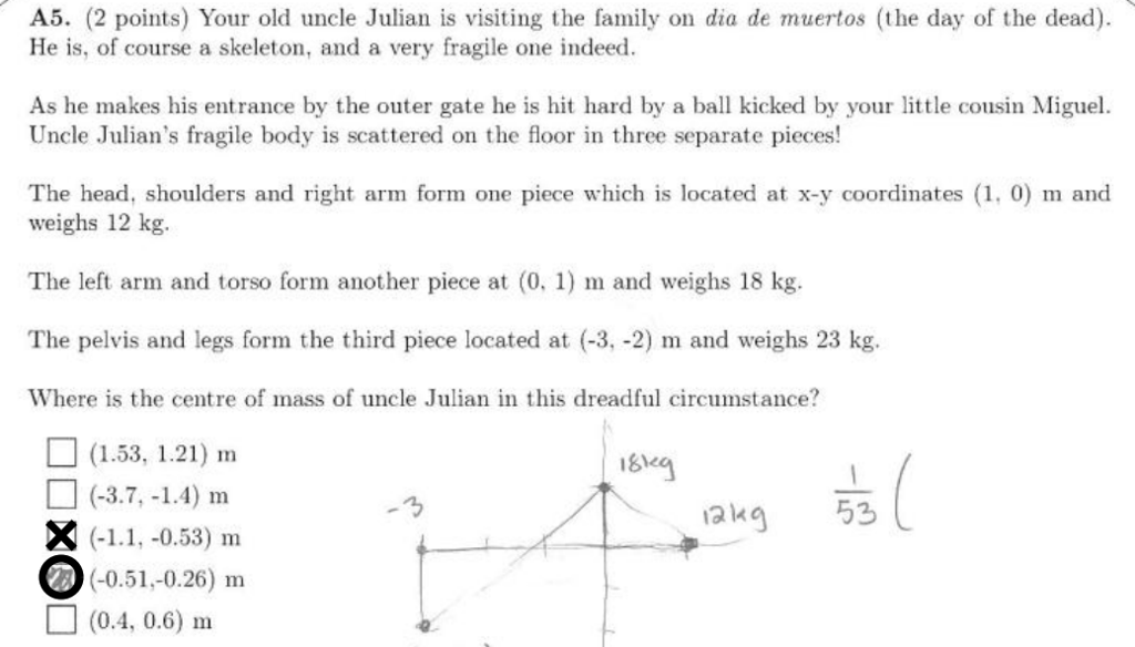 Solved A5. (2 points) Your old uncle Julian is visiting the | Chegg.com