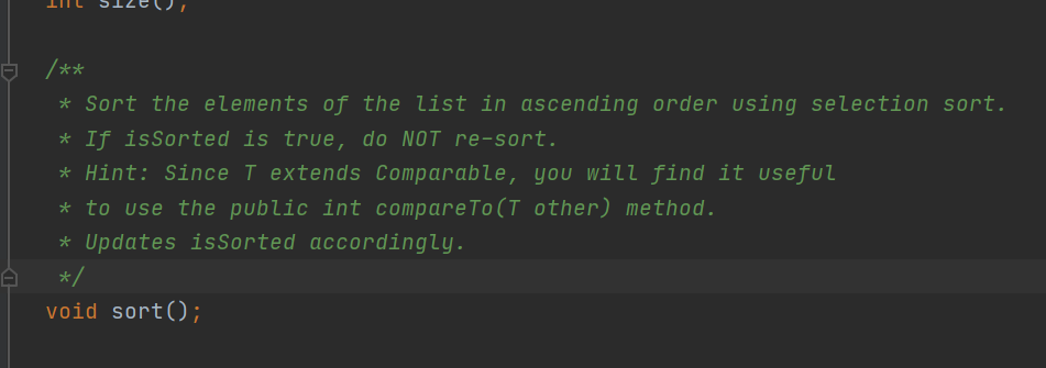 Solved /** * Sort the elements of the list in ascending | Chegg.com