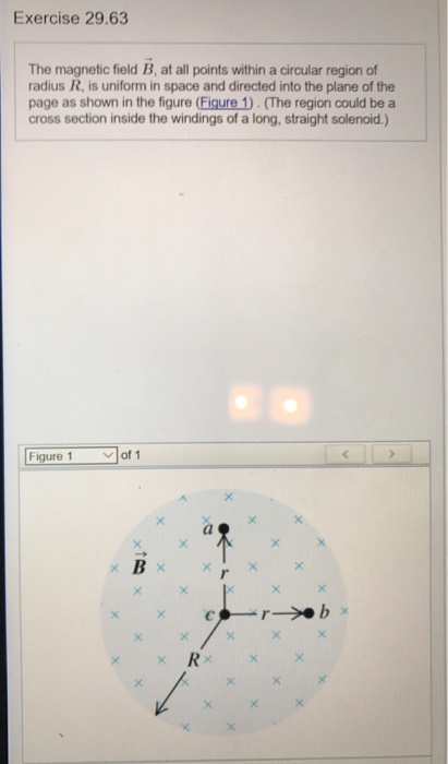 Solved Exercise 29.63 The magnetic field B, at all points | Chegg.com