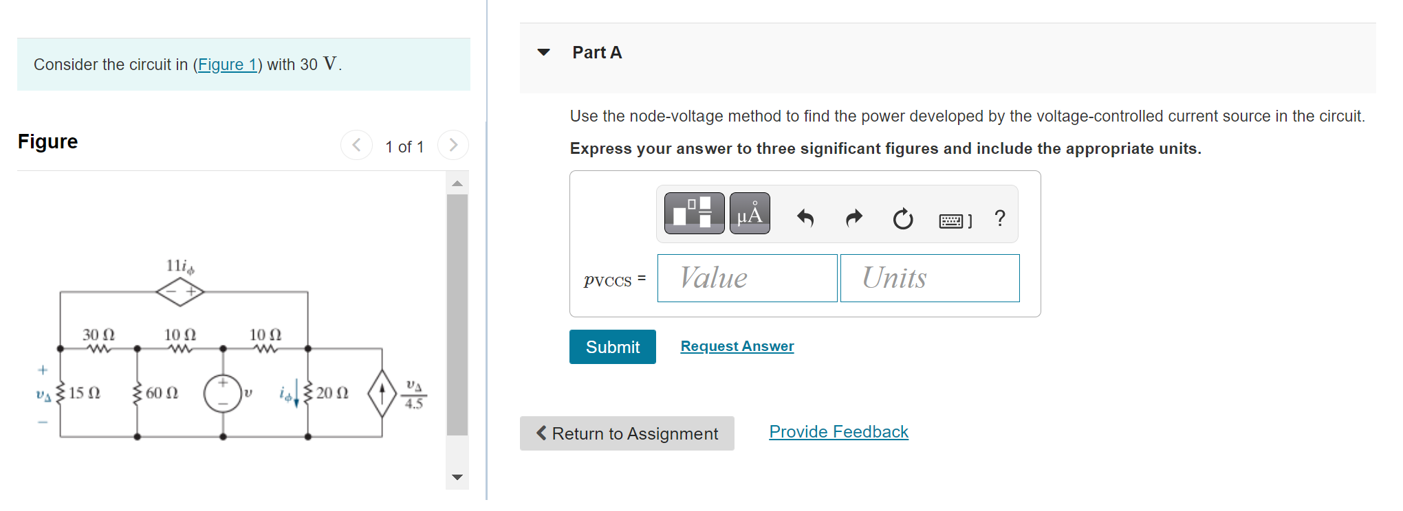 Solved Consider the circuit in (Figure 1) with 30 V. Use the | Chegg.com