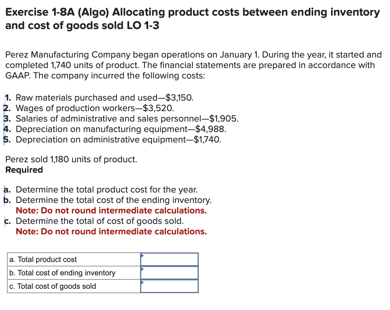 Solved Exercise 1-8A (Algo) Allocating product costs between | Chegg.com