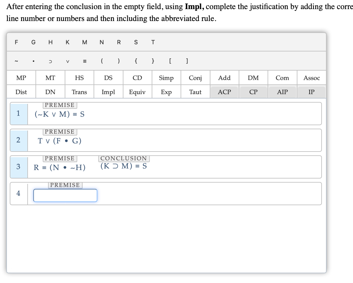 Solved After entering the conclusion in the empty field, | Chegg.com