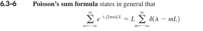 6.3-6 Poisson's sum formula states in general that Σ | Chegg.com
