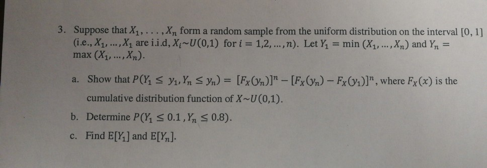 Solved 3. Suppose that X1,. ..,Xn form a random sample from | Chegg.com