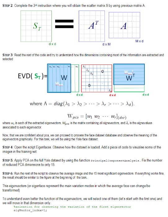 TASK 1: PCA AND EIGENFACES In this task we are going | Chegg.com