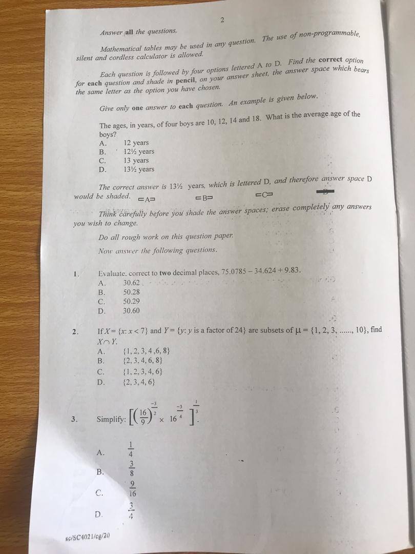 Solved 2 Answer all the questions, Mathematical tables may | Chegg.com