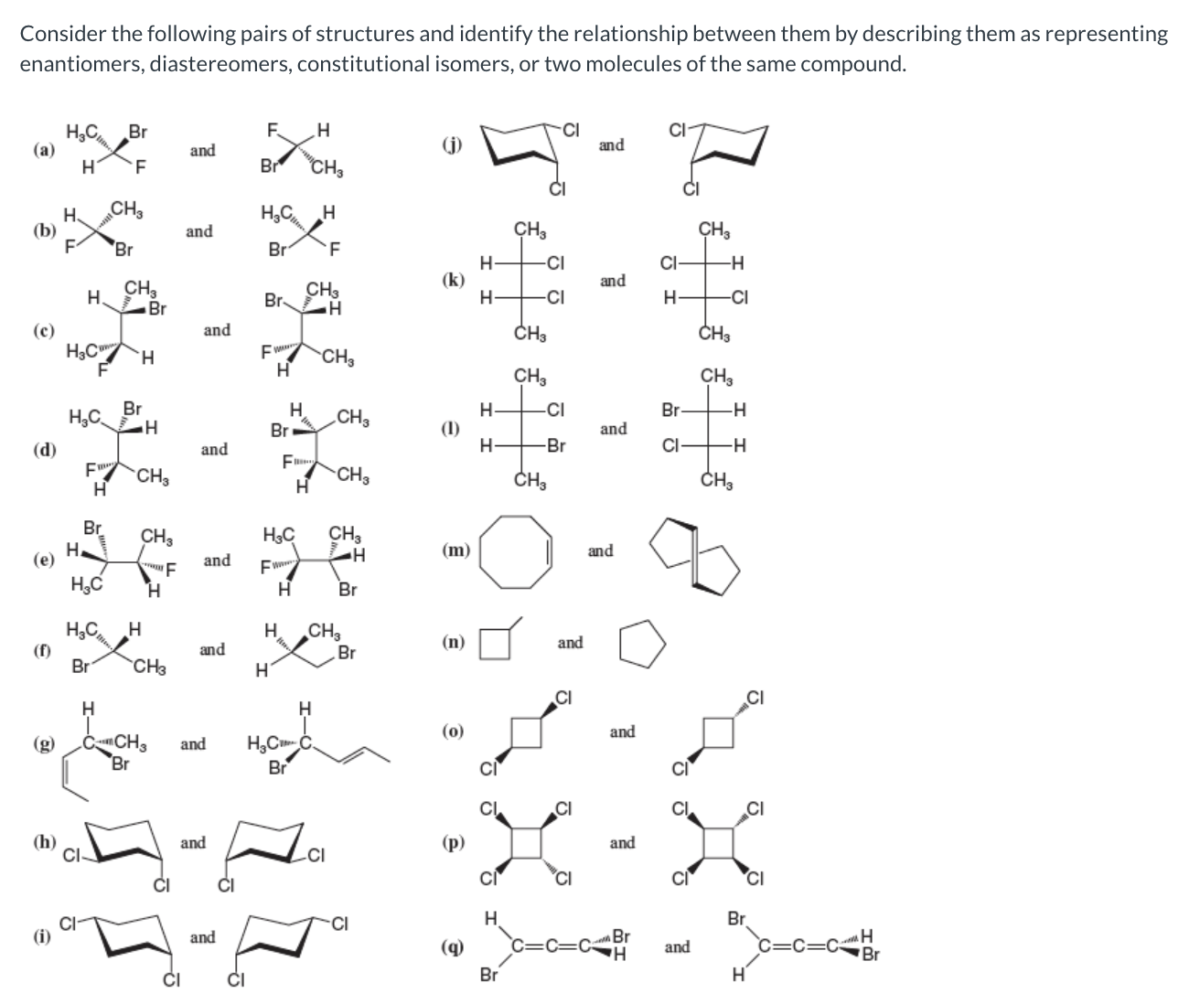 Solved Consider the following pairs of structures and | Chegg.com