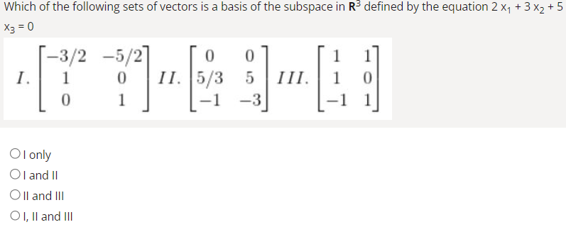 Solved Which of the following sets of vectors is a basis of | Chegg.com
