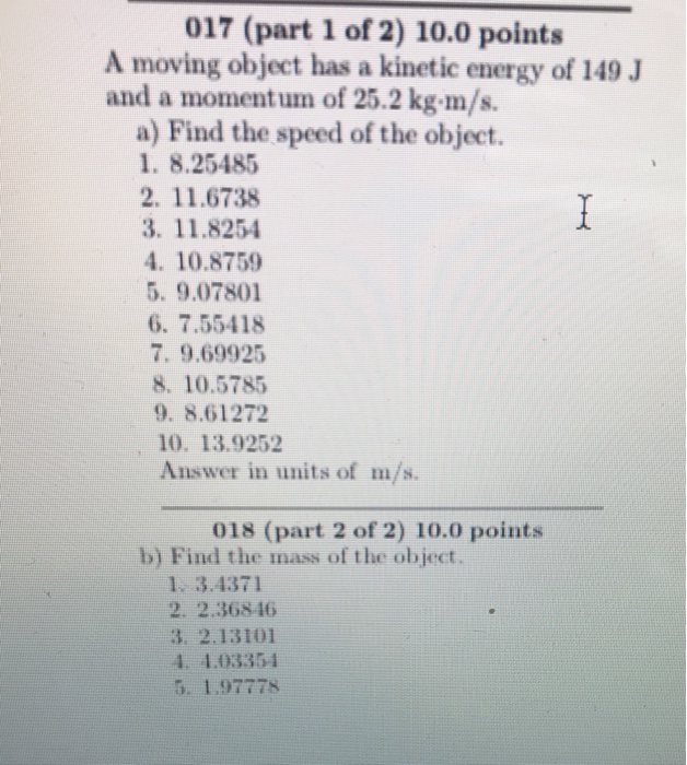 Solved 015 10.0 points A 12 kg object and a 20 kg object are | Chegg.com
